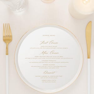 Round Menu Cards for Wedding, Printed - Etsy