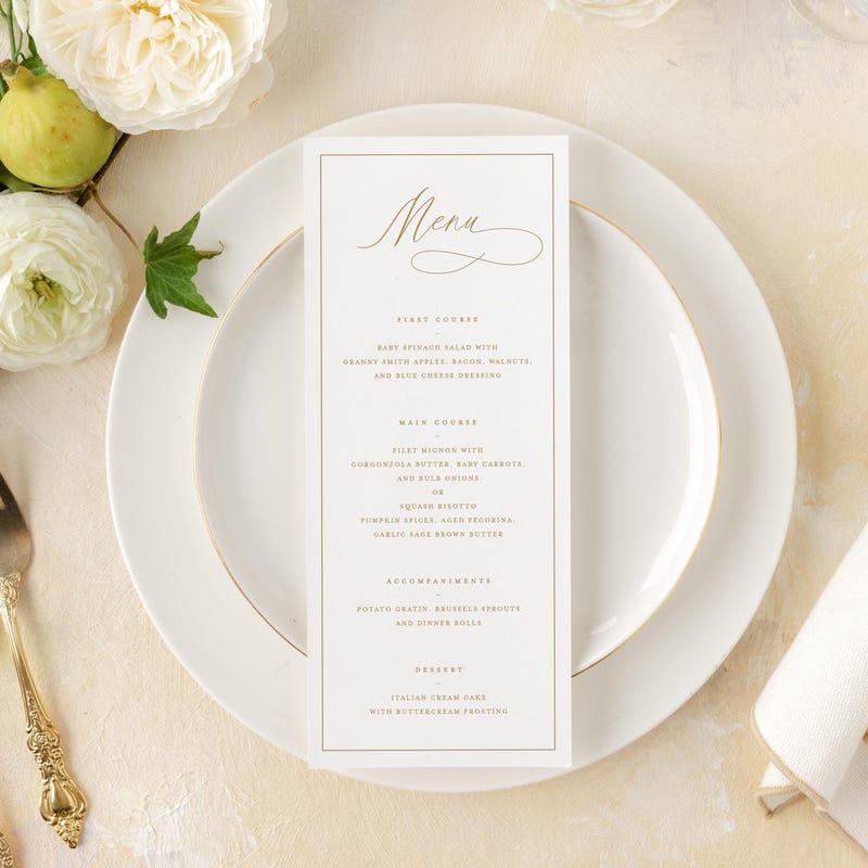 Gold Menu - Etsy