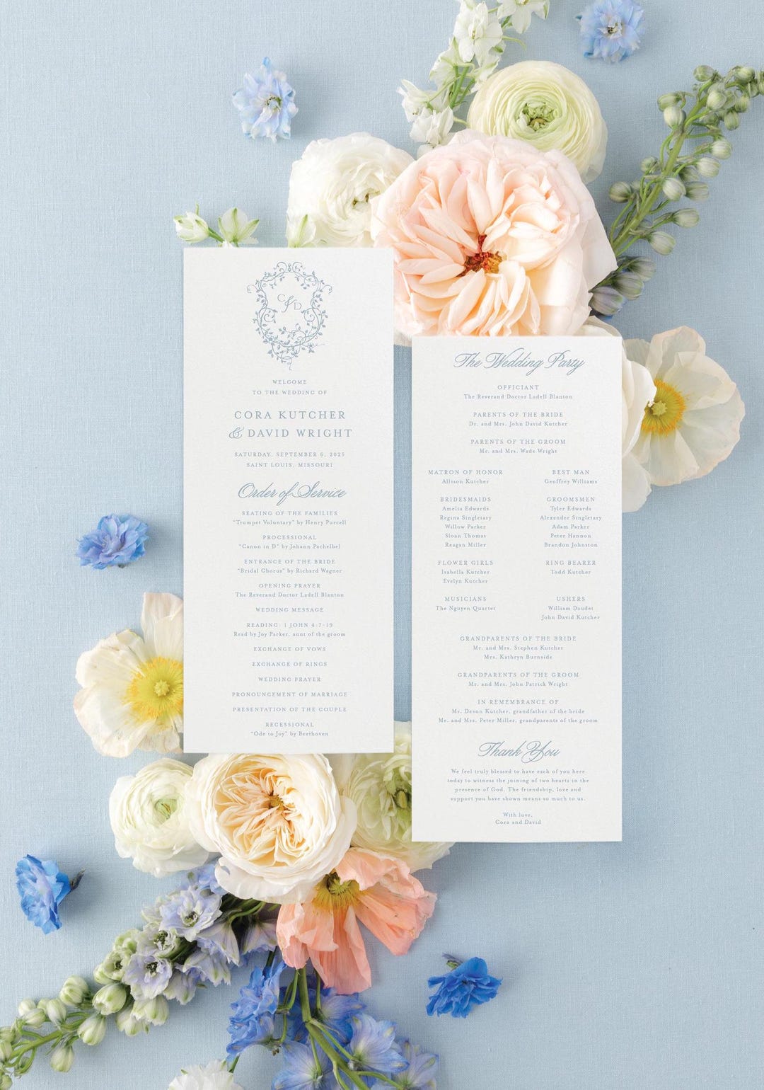Elegant Wedding Programs Printed Ceremony Program - Etsy