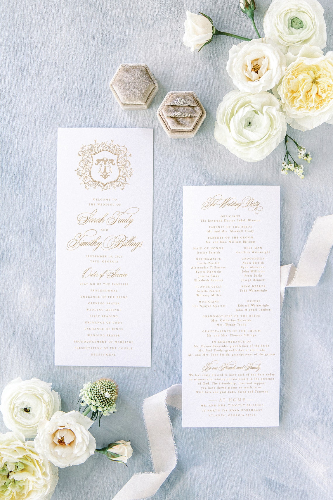 Wedding Program Printed Elegant Programs Perfect for Church - Etsy