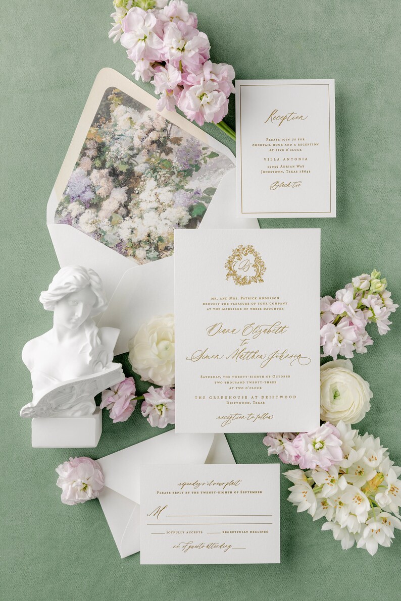 Letterpress Wedding Invitation Suite - Etsy