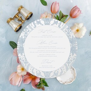 Round Wedding Menus, Printed - Etsy