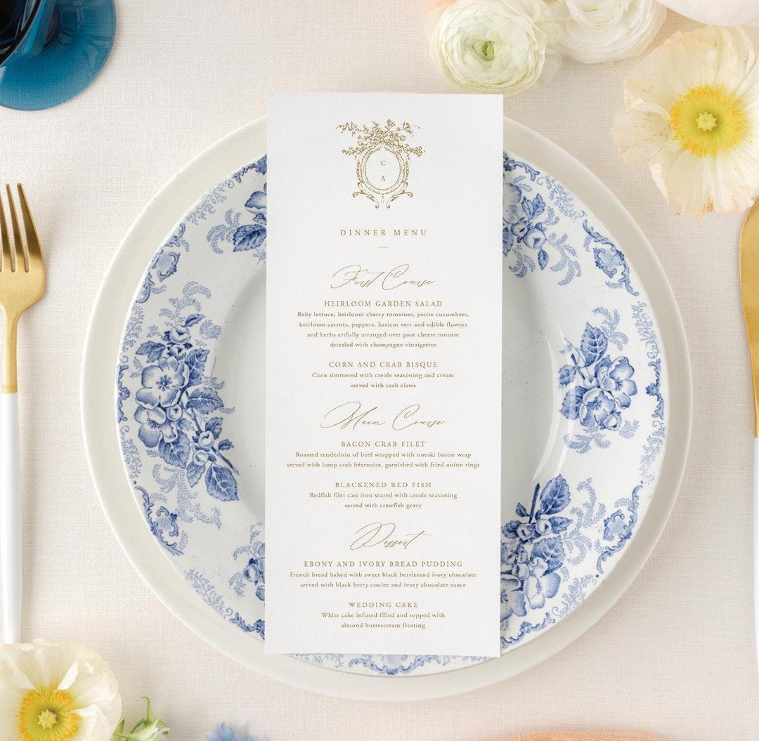 Elegant Wedding Menus, Printed Wedding Menu Cards - Etsy