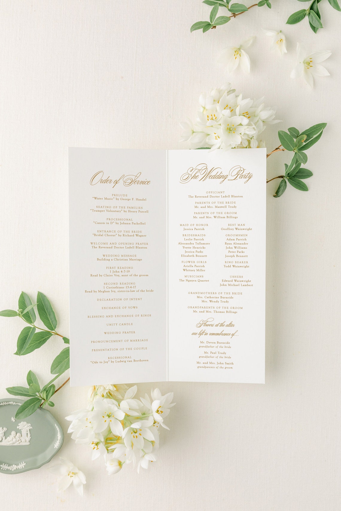 Simple Folded Wedding Programs Printed - Etsy