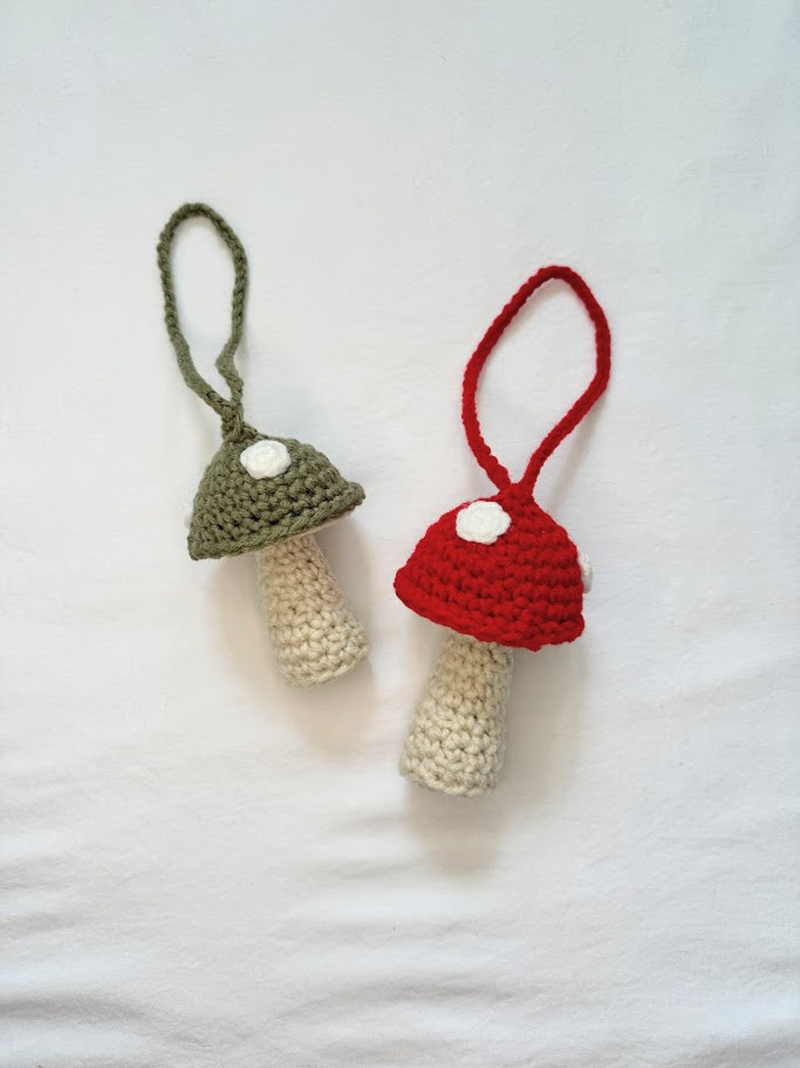 Crochet Mushroom Car Hanging, Cute Mushroom Car Accessories, Whimsical ...