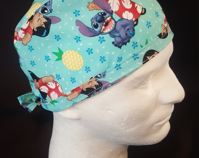 Disney's Lilo and Stitch Tie Back Surgical Scrub Hat - Etsy