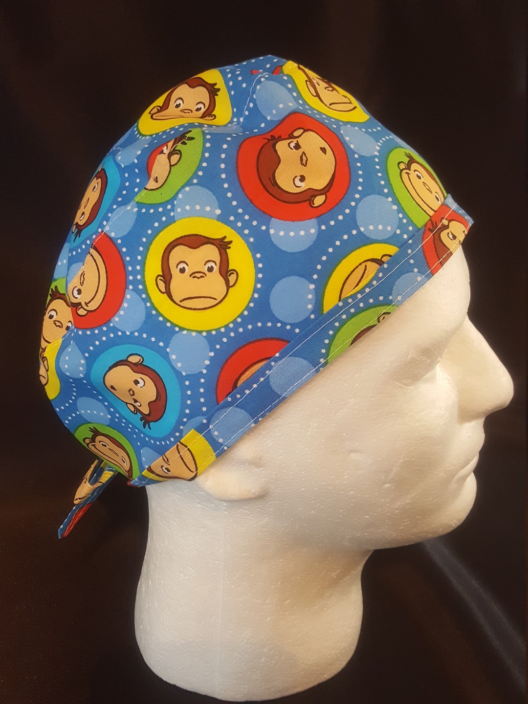 Monkey Surgical Tie Back Scrub Cap Hat - Etsy