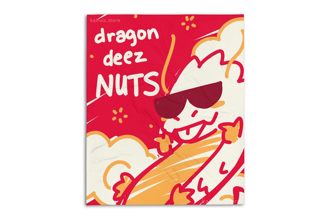 Year of the Dragon "deez Nuts" Throw Blanket [50x60 Inch] - Etsy