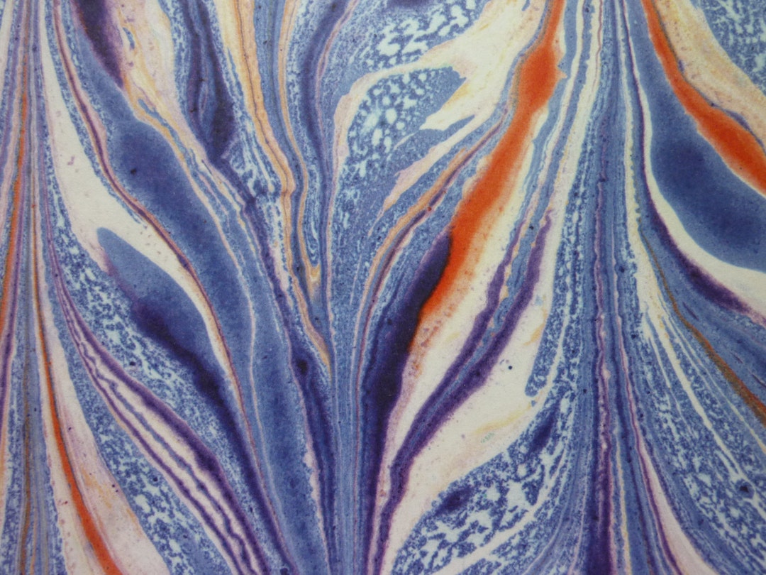 Origami Paper Marble Blue Orange of 15x15cm 30 Sheets of Marbled ...