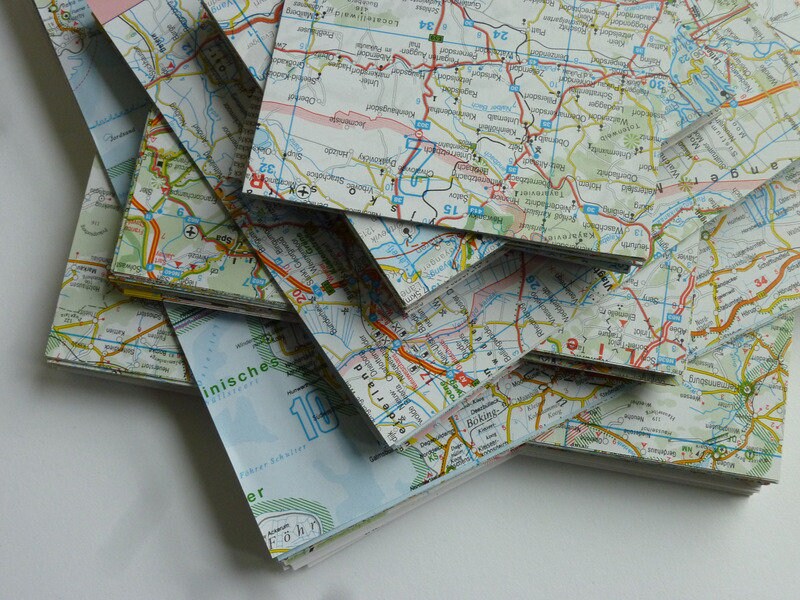 10 X 10 Cm Origami Paper Wall Map 25 Sheets Recycling - Etsy