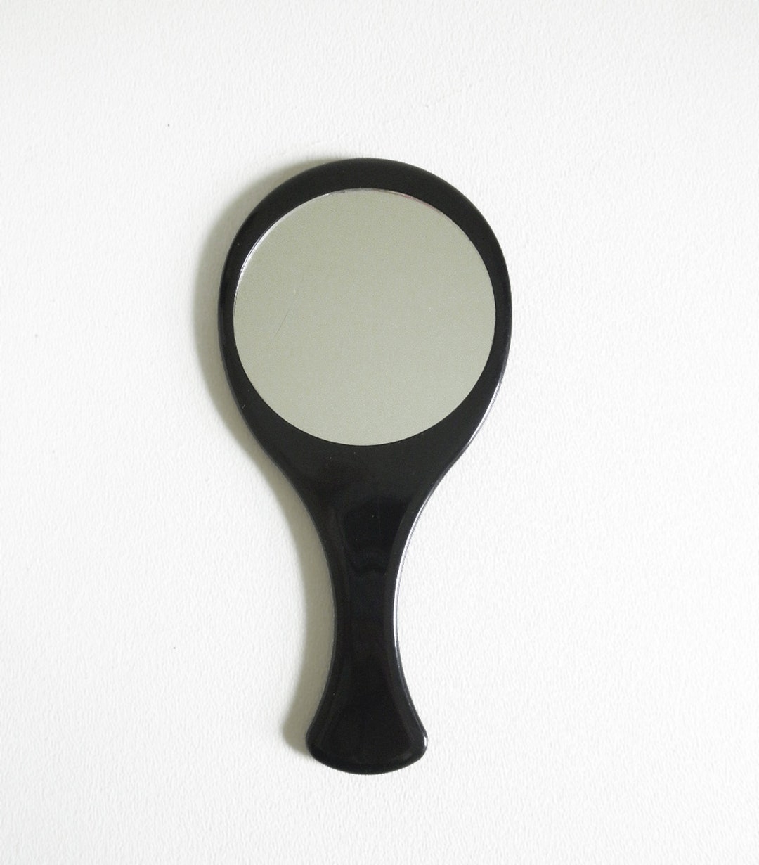 Vintage Black Plastic Hand Mirror Small Black Plastic Pocket Mirror ...