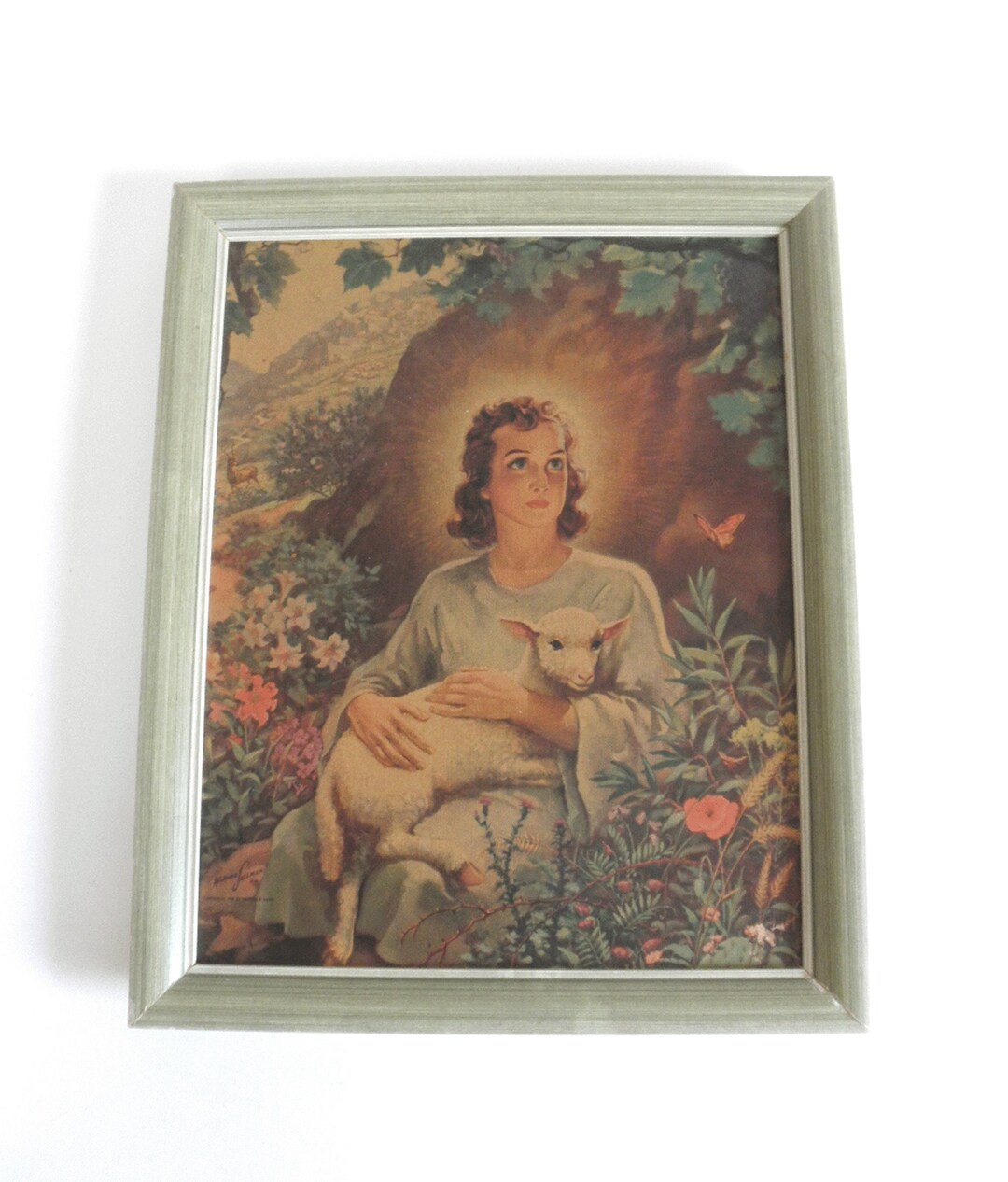 Vintage 1945 "young Jesus the Shepherd" Lithograph Print by Warner ...
