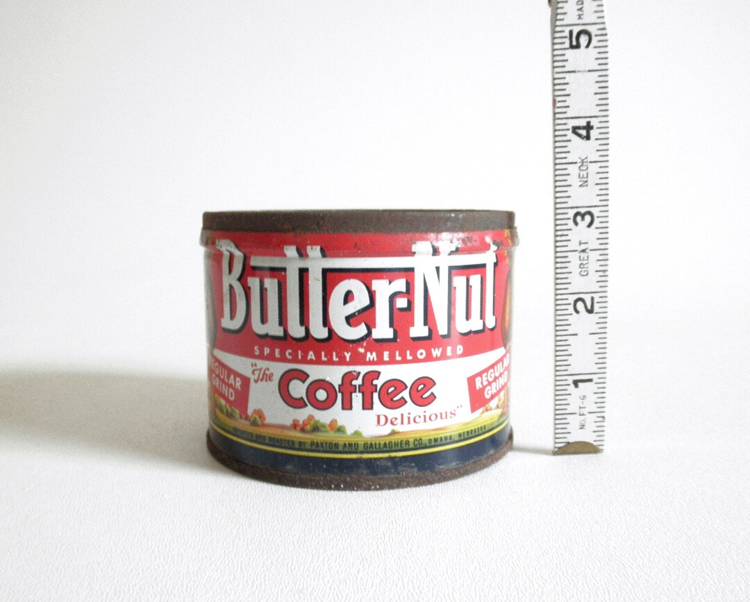 Vintage Butternut Coffee Can 1/2 Lb Tin -paxton & Gallagher, Omaha NE ...