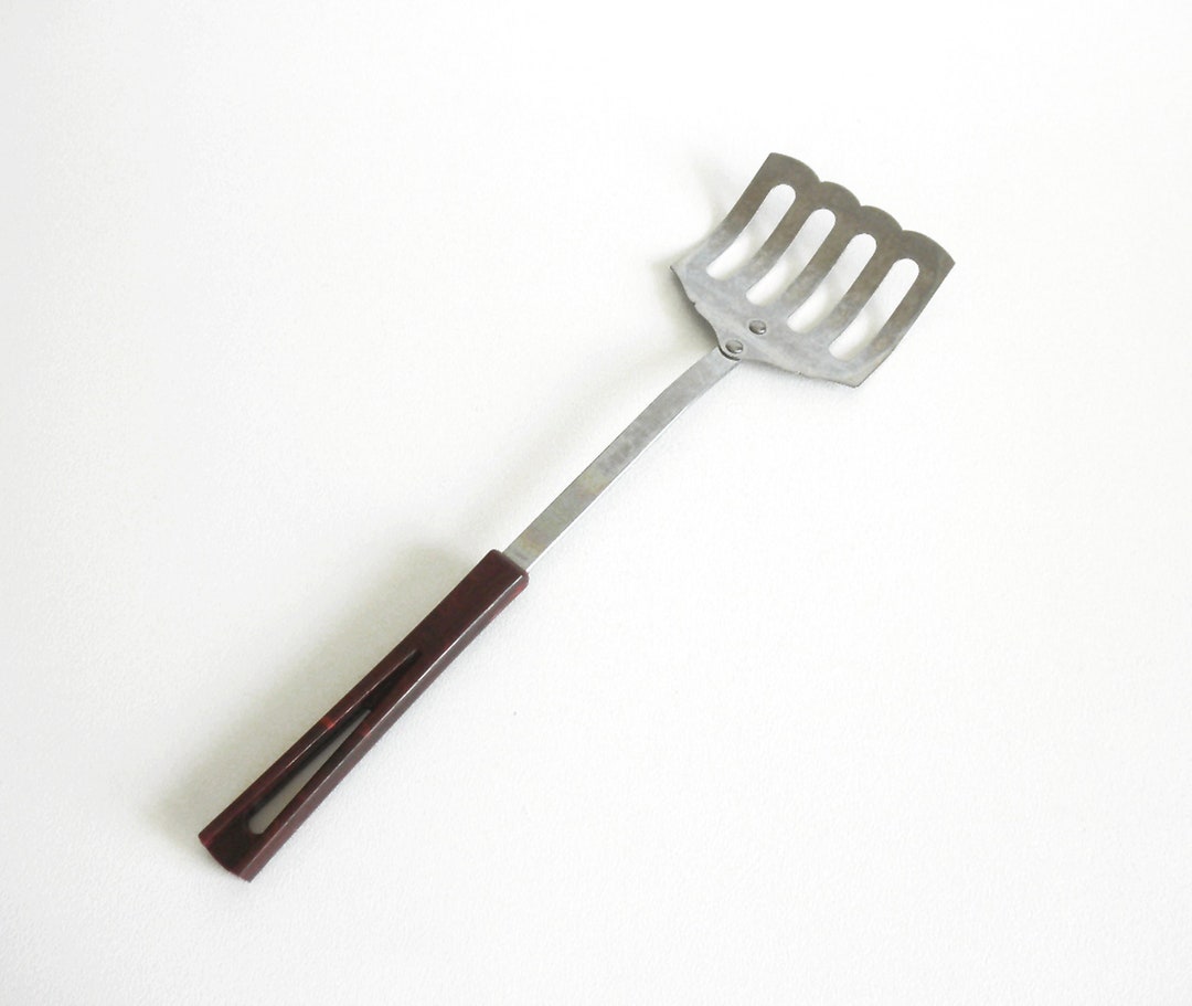 Mid Century Slotted Spatula- Stanhome Stainless Steel With Bakelite ...