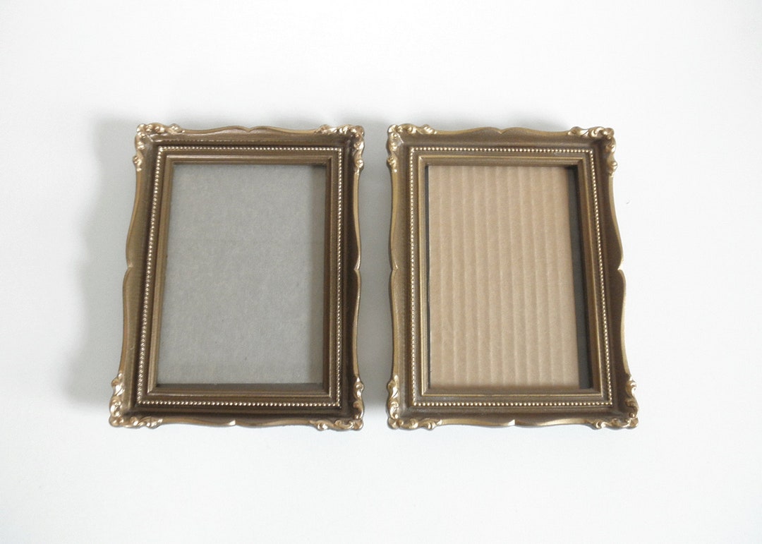 Vintage Ornate Dark Gold 5x7 Frames Pair of 2 Faux Carved - Etsy