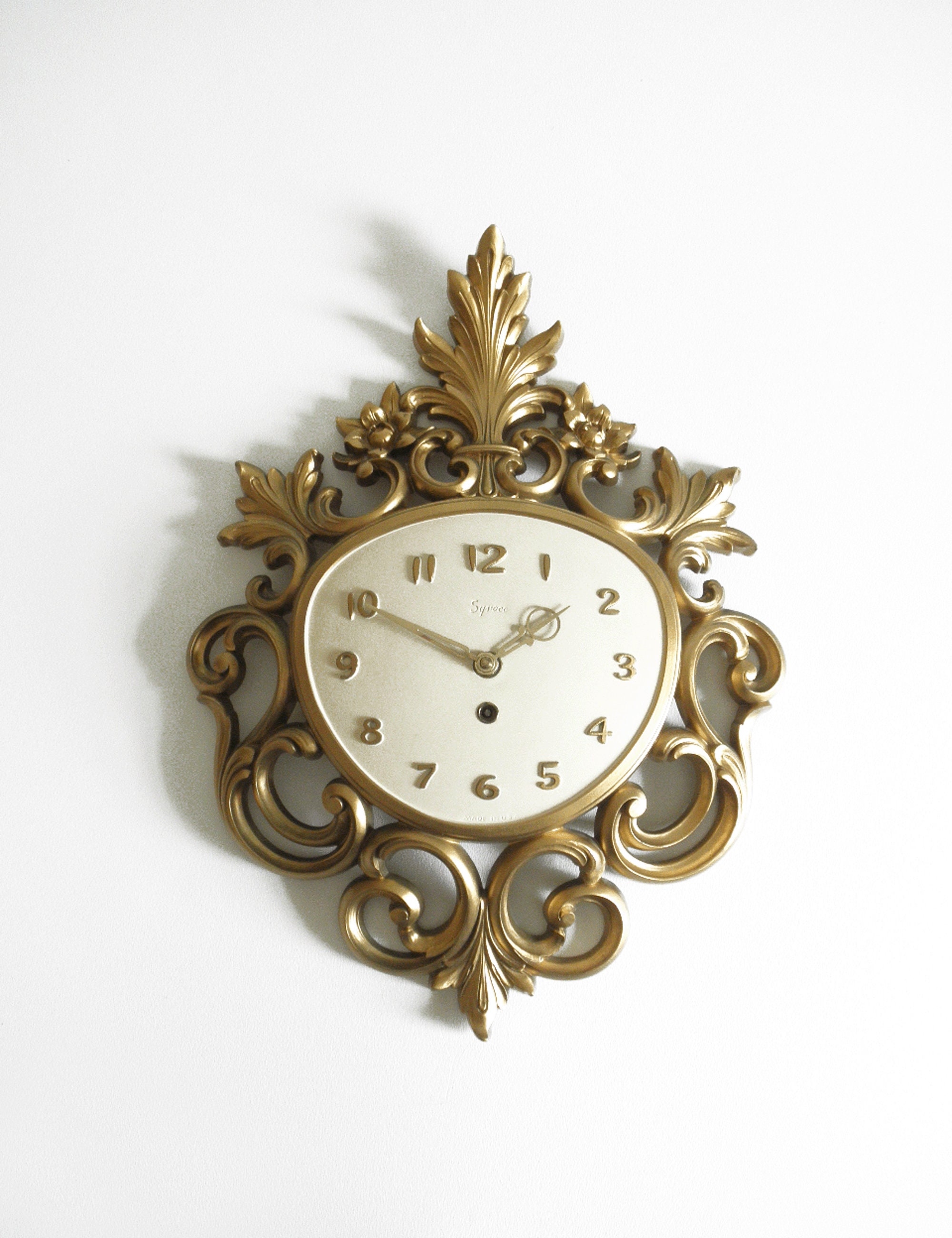 Syroco Sunburst Wind up Wall Clock - Etsy