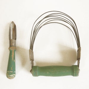 Vintage Androck A & J Kitchen Utensils Green Wooden Handles Set of ...