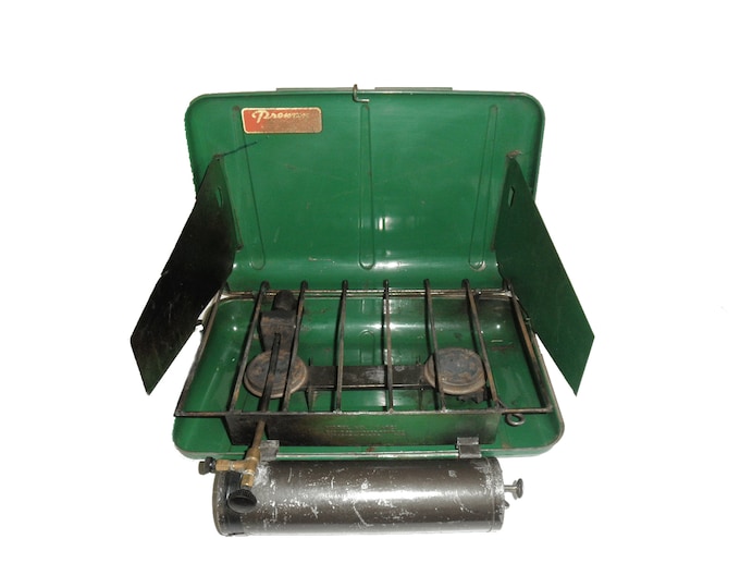 Vintage Prentiss Green Metal Camp Stove- "preway" 2-burner Camp Stove ...