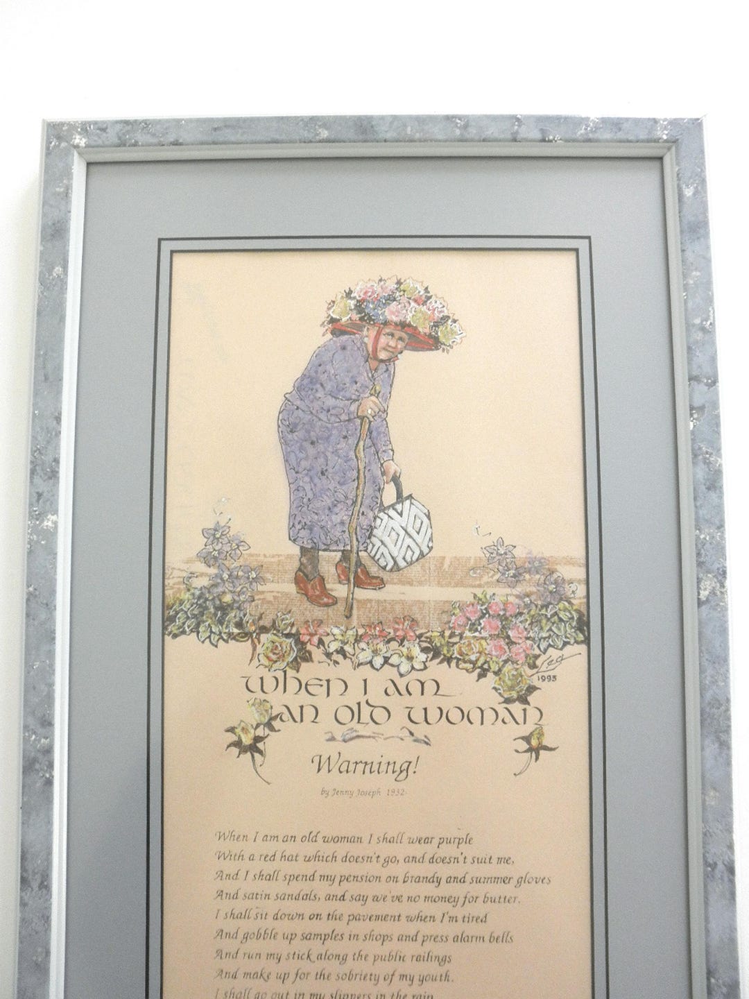 Framed 'when I Am Old Woman' Poem Art: Hand-painted Red Hat Society - Etsy
