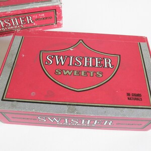 Vintage Swisher Sweets Red Paper Cigar Boxes, Pair of Empty Cigar Boxes ...