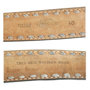 Vintage ernie Tooled Leather Belt Distressed Metal Buckle With Initial ...