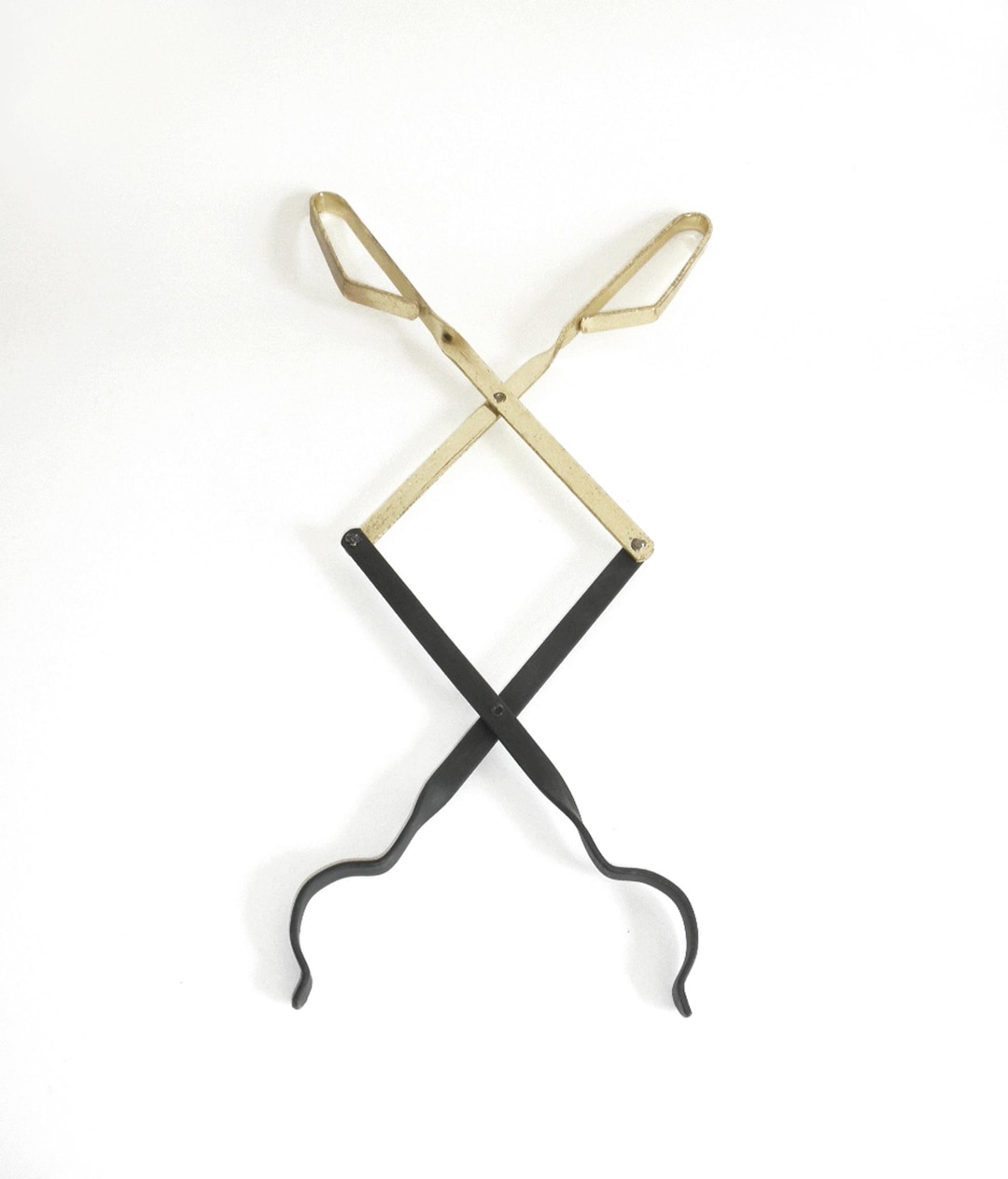 Vintage Brass Fireplace Log Grabber Tool Gold Brass Metal & Iron 28 ...