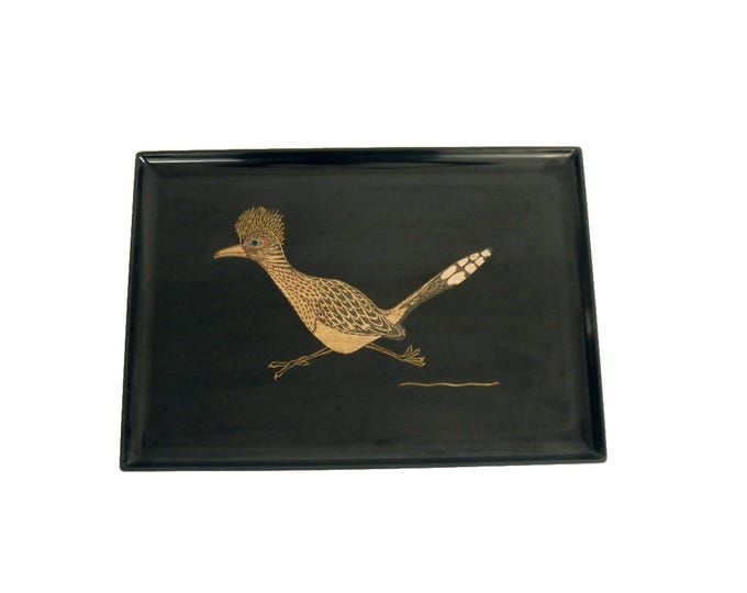 Vintage Roadrunner Couroc Serving Tray- Large 18" Long Tray With ...