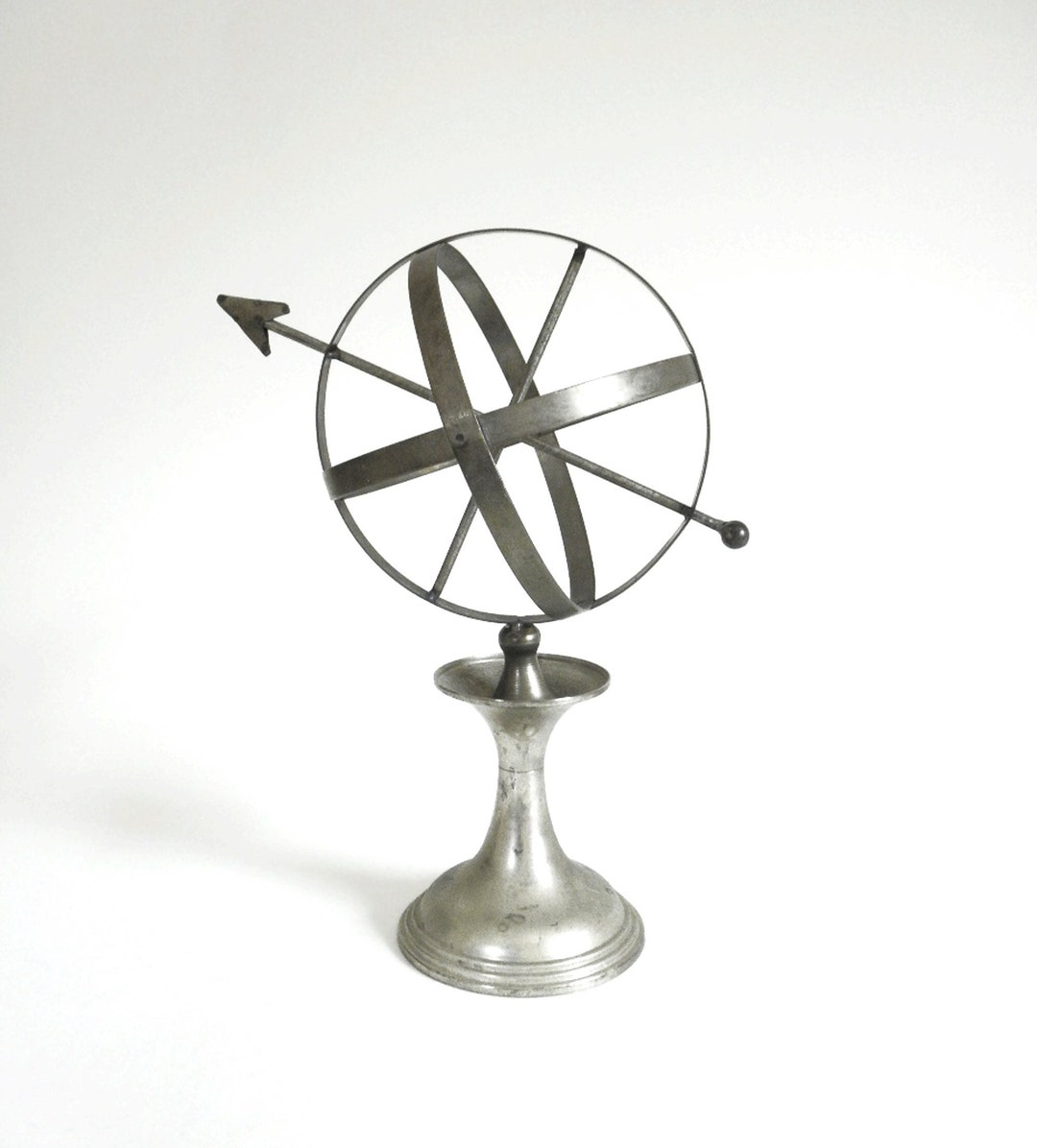 Vintage Metal Armillary Sphere- Recycled Steel Iron & Silver Metal ...