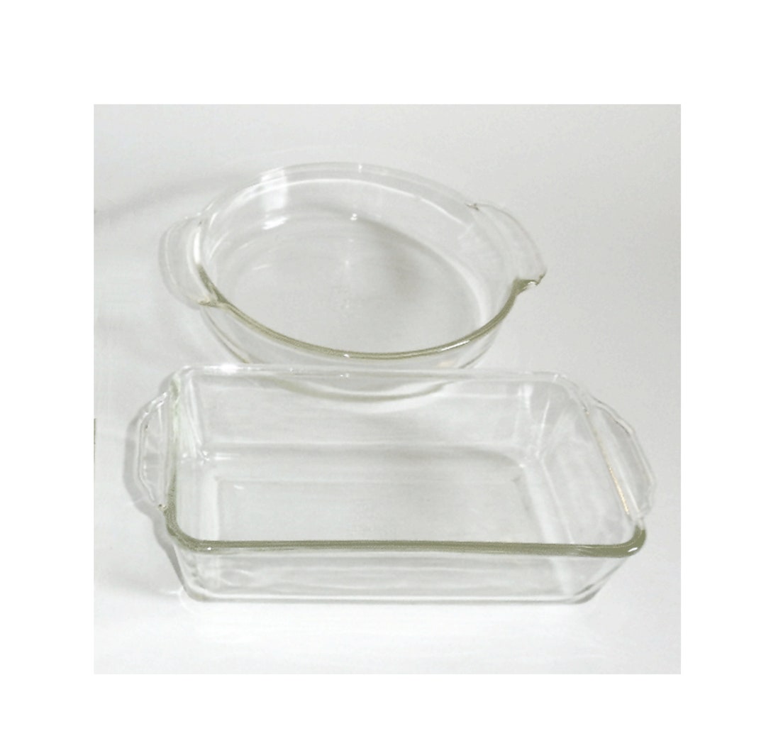 Vintage FIRE-KING Clear Glass Baking Dish: Choice of Loaf or Pie Dish ...