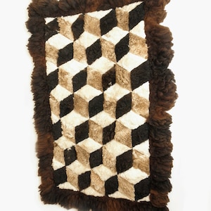 Vintage Genuine Llama Alpaca Fur Rug/ Wall Hanging Handmade in Peru ...
