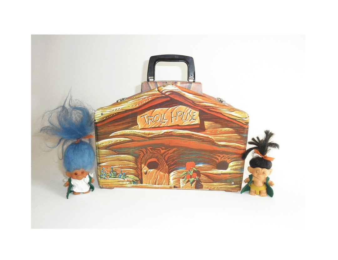 Rare Vintage TROLL HOUSE Play Set 1960's DAM Troll House Case, 2 Troll ...