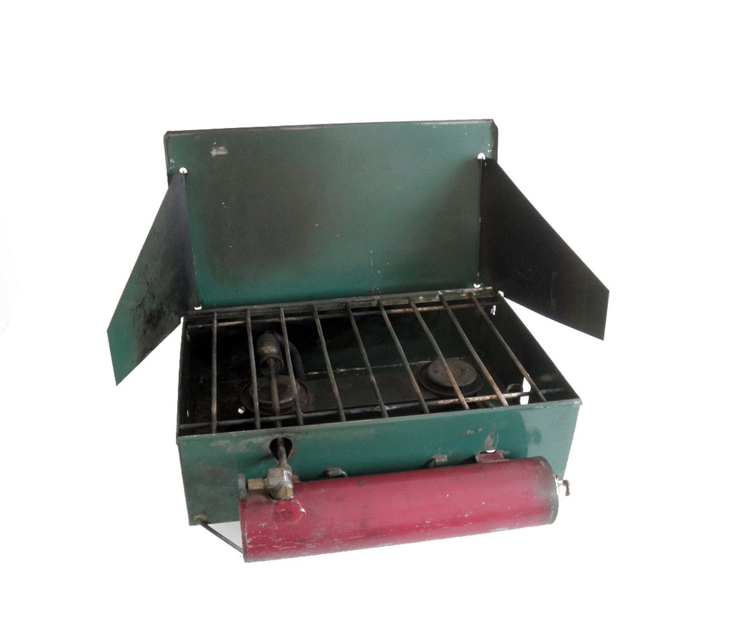 Vintage Green Metal Camp Stove- Prentiss Wabers/agm Kampkook, 2 Burner ...