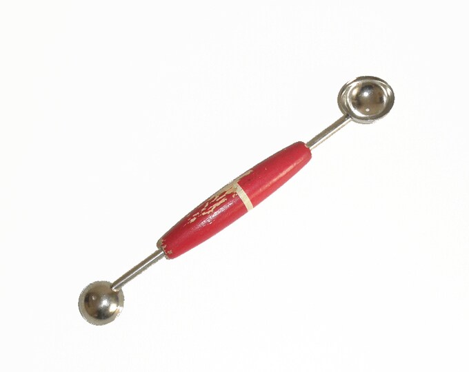 Vintage Red Melon Baller- Country Farmhouse Kitchen Utensil, Chippy ...