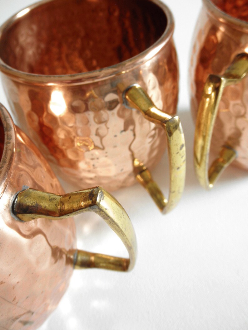 Hammered Copper Mugs Set of 3 Moscow Mule 16 Oz Copper Mugs - Etsy