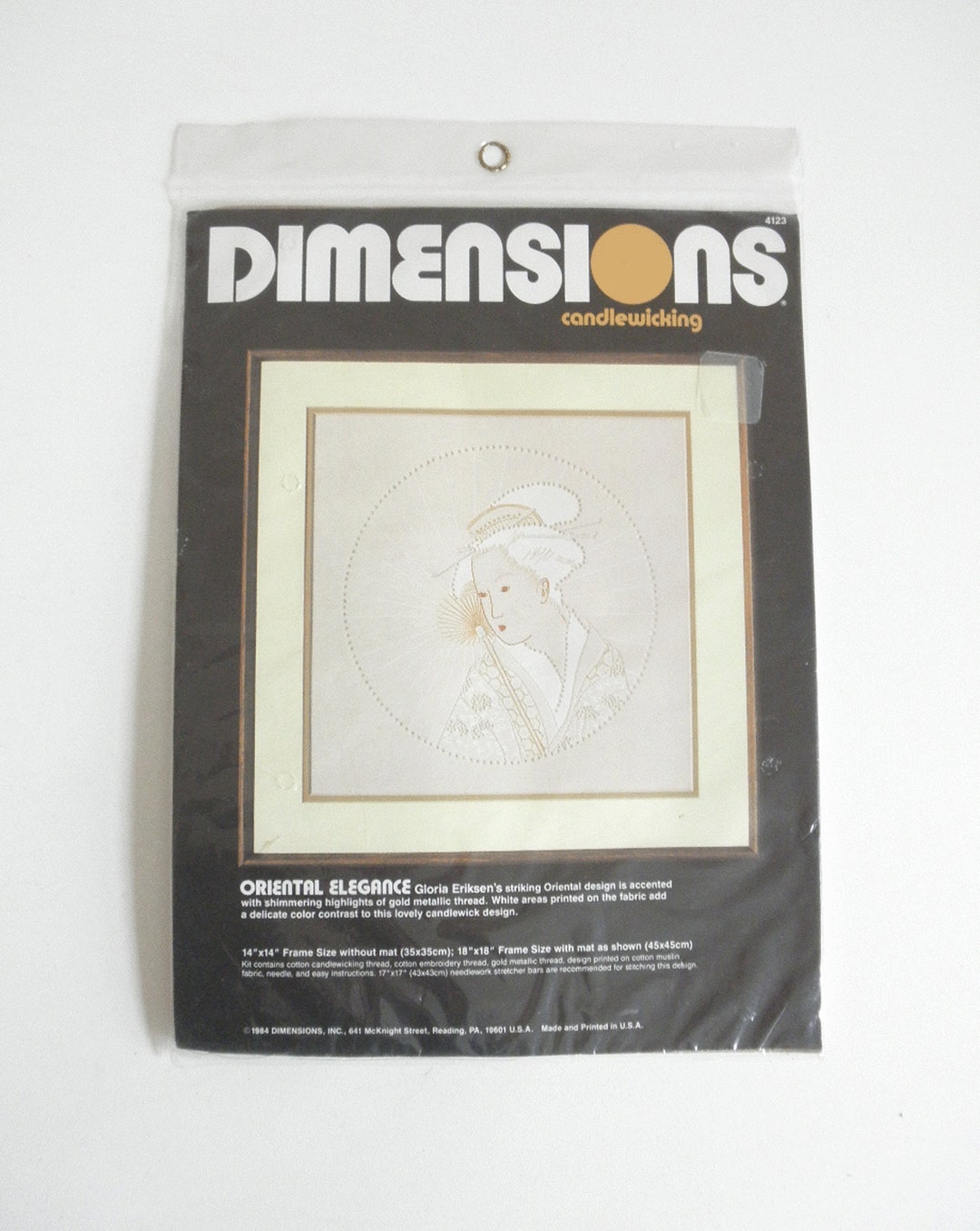 Vintage Geisha Embroidery Kit- 1984 Dimensions Candlewicking "oriental ...