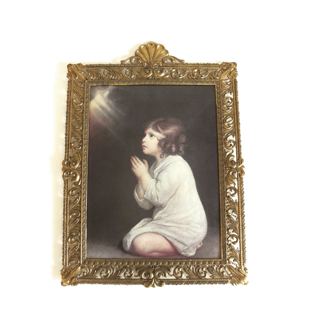 Antique "infant Samuel" Lithograph: Sir Joshua Reynolds, Gold Filigree ...