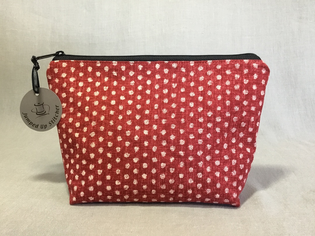 Rosey Red and Ecru Japanese Dobby Weave Big Boxy Bottomed and Lined ...