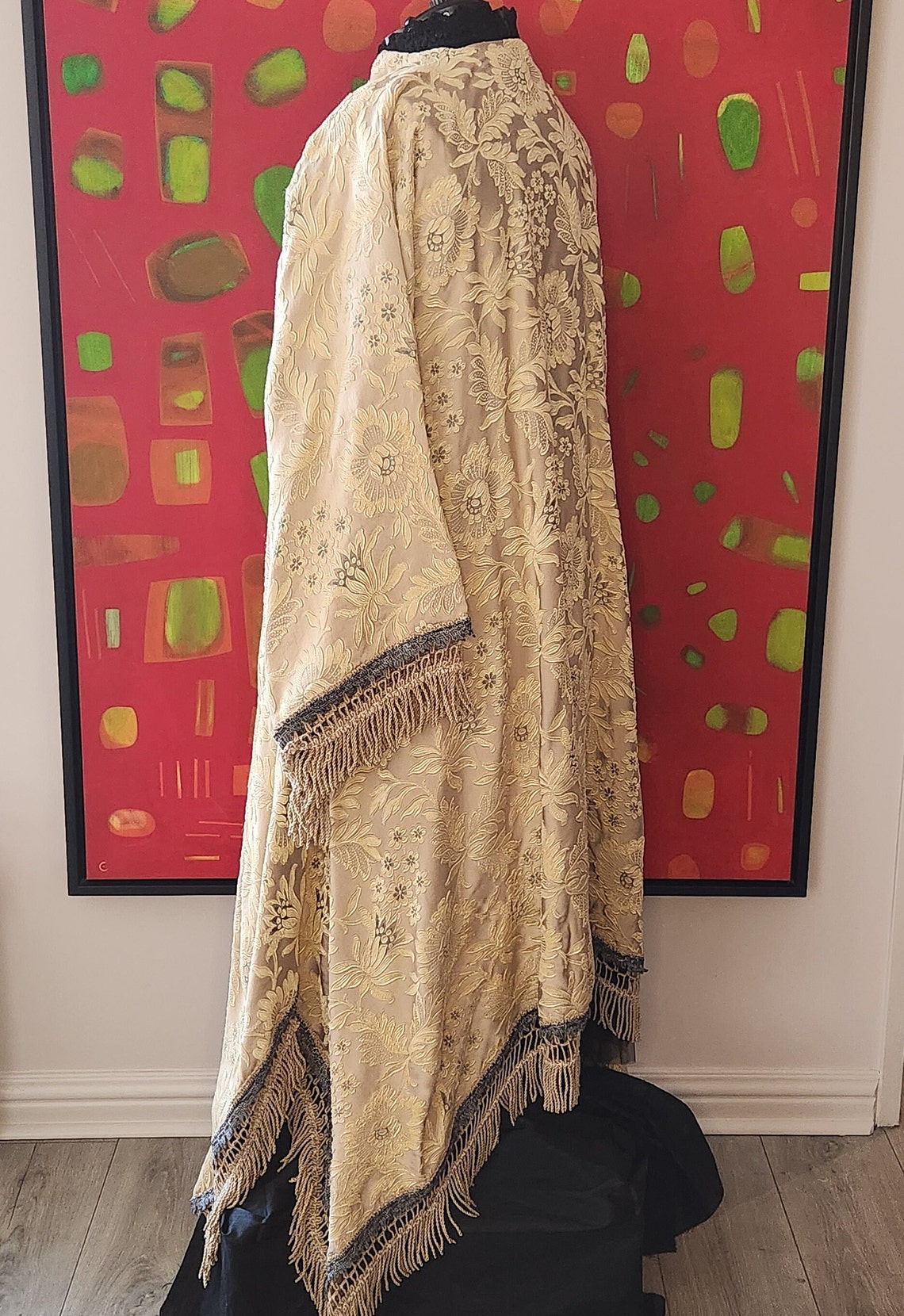 Upcycled Gold Fringed Duster. Kimono. Plus Size - Etsy