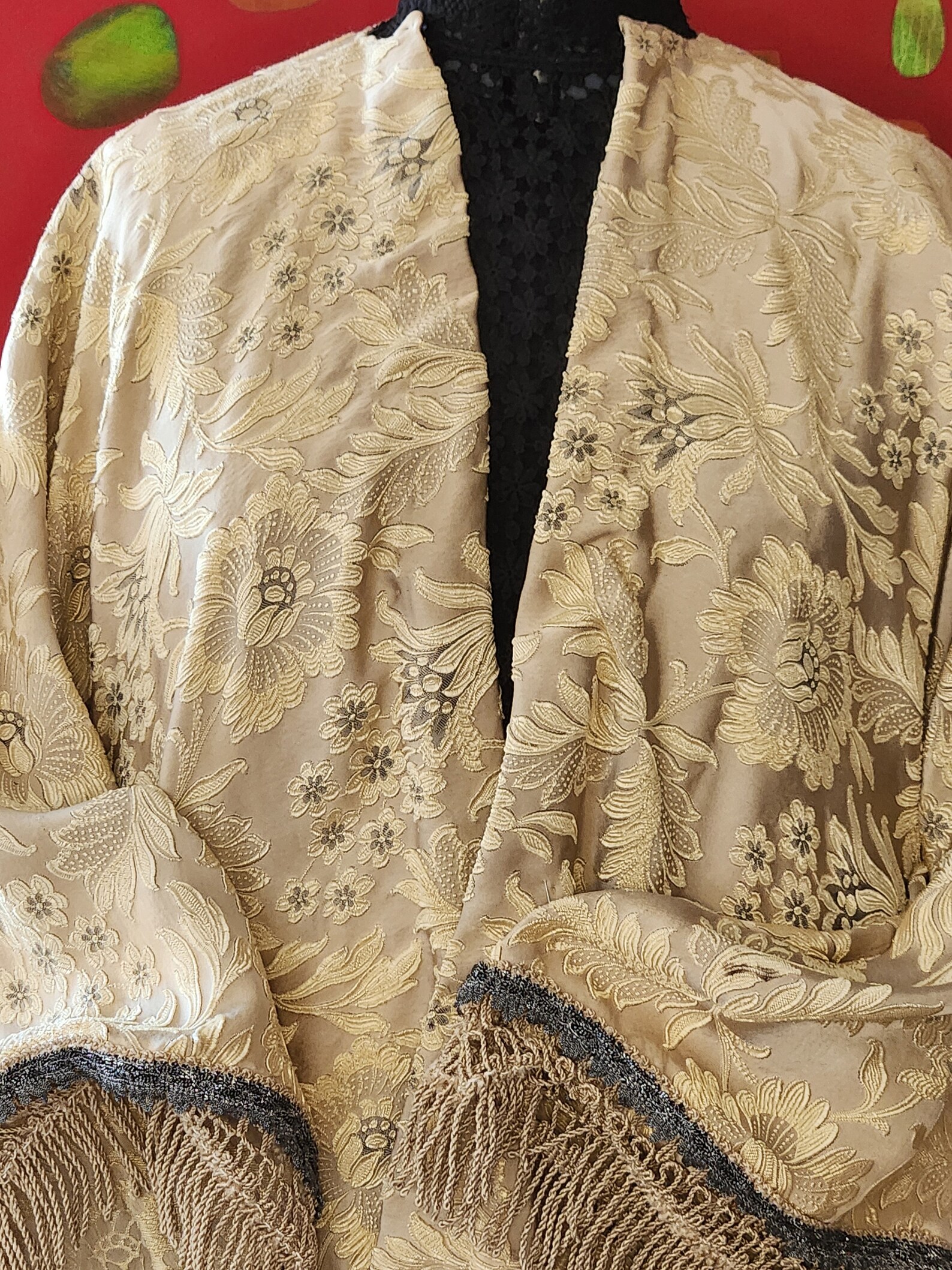 Upcycled Gold Fringed Duster. Kimono. Plus Size - Etsy