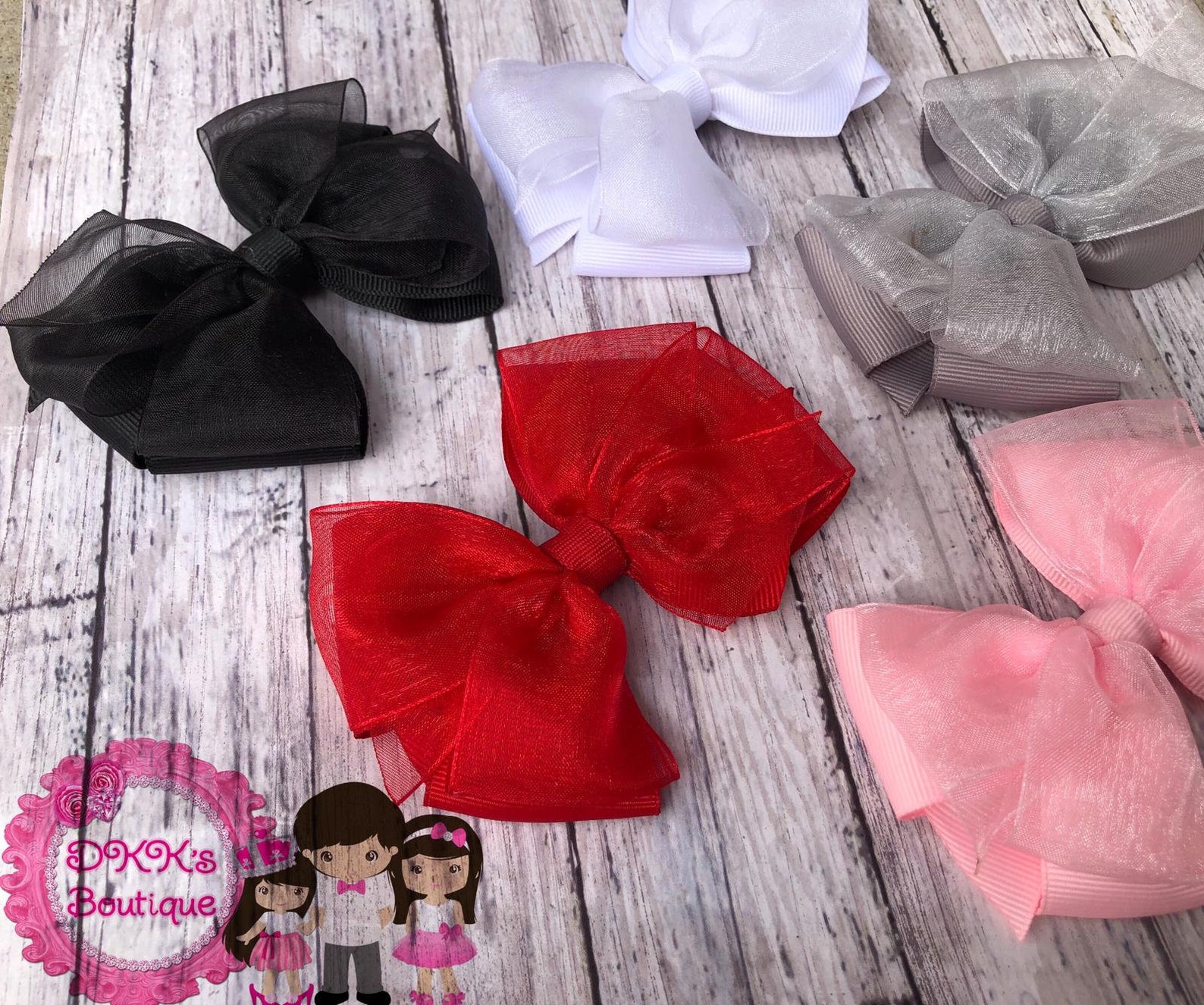 4 Inch Double Layered Hair Bow Single Bow Red Hair - Etsy