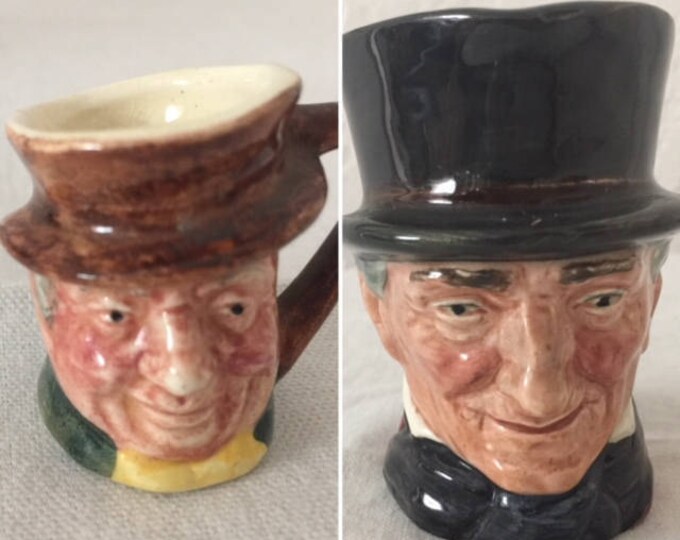 Vintage Toby Character Mugs From England, 3-1/4" Sam Weller & 1-1/2 ...