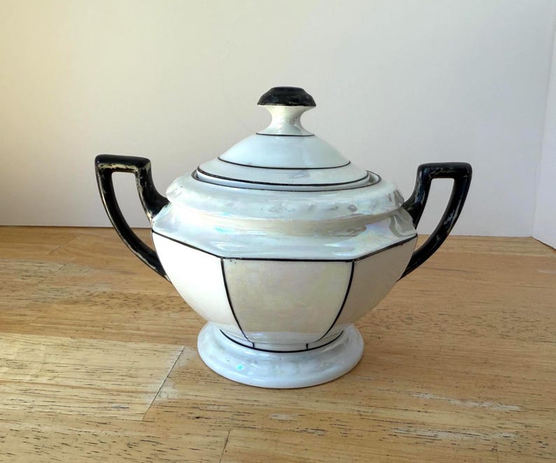 Vintage Art Deco Porcelain Tea Set: PALT Czecho-slovakia, Iridescent ...