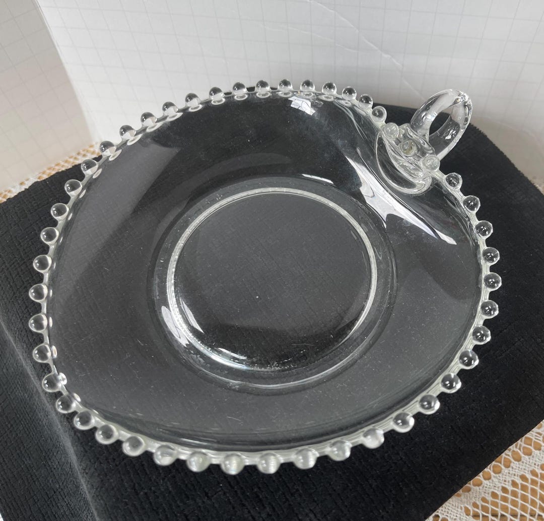Vintage, Candlewick Heart-shaped Dish. Crystal Bonbon With Beaded Edge ...