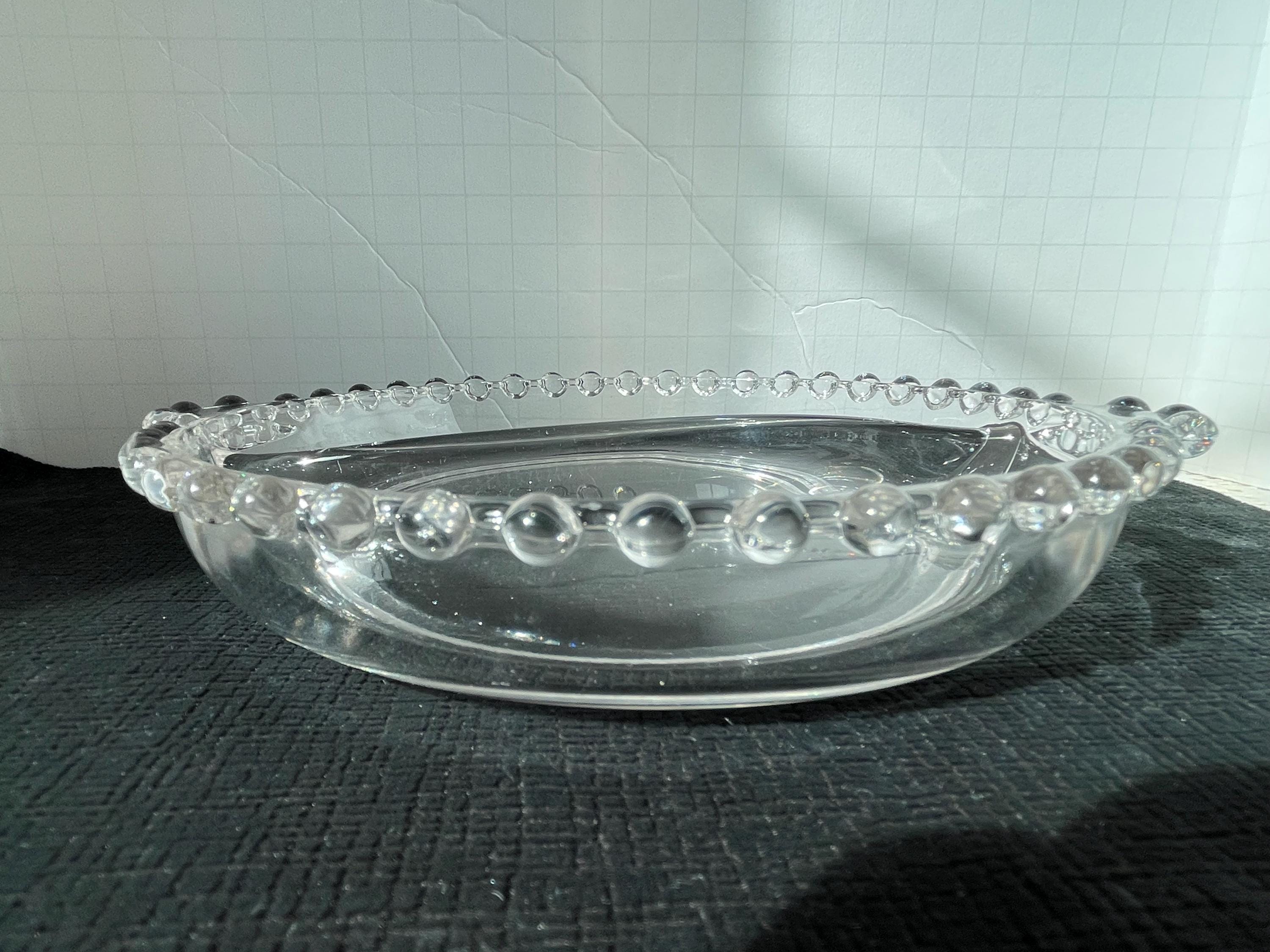 Candlewick Glassware. Divided Jelly or Condiment Dish With Beaded Edge ...
