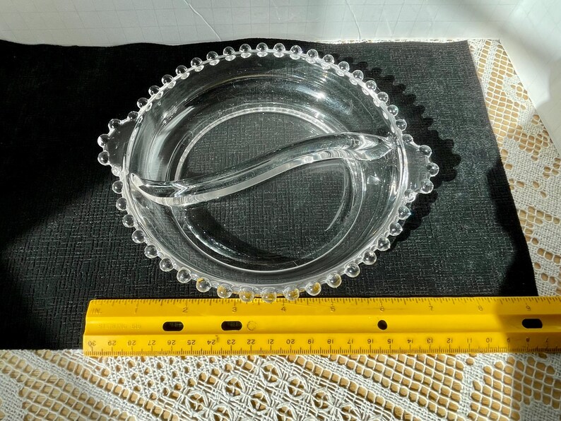 Candlewick Glassware. Divided Jelly or Condiment Dish With Beaded Edge ...