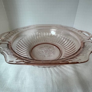 Pink Depression Glass, Mayfair Pattern Vegetable or Serving Bowl. Six ...