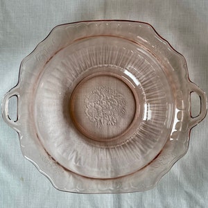 Pink Depression Glass, Mayfair Pattern Vegetable or Serving Bowl. Six ...