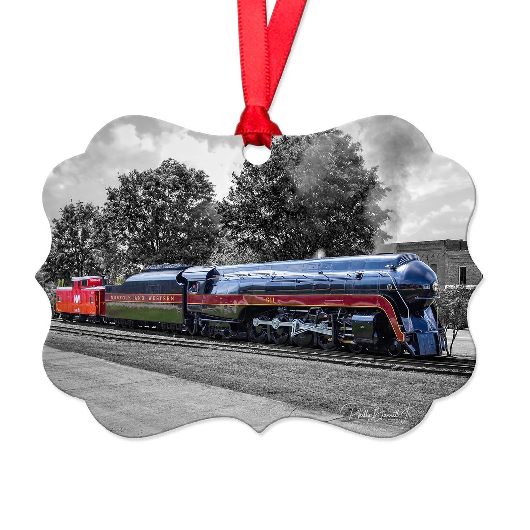 J 611 Ornament, J611, N&W Class J 611, Steam Locomotive Ornament, Train ...