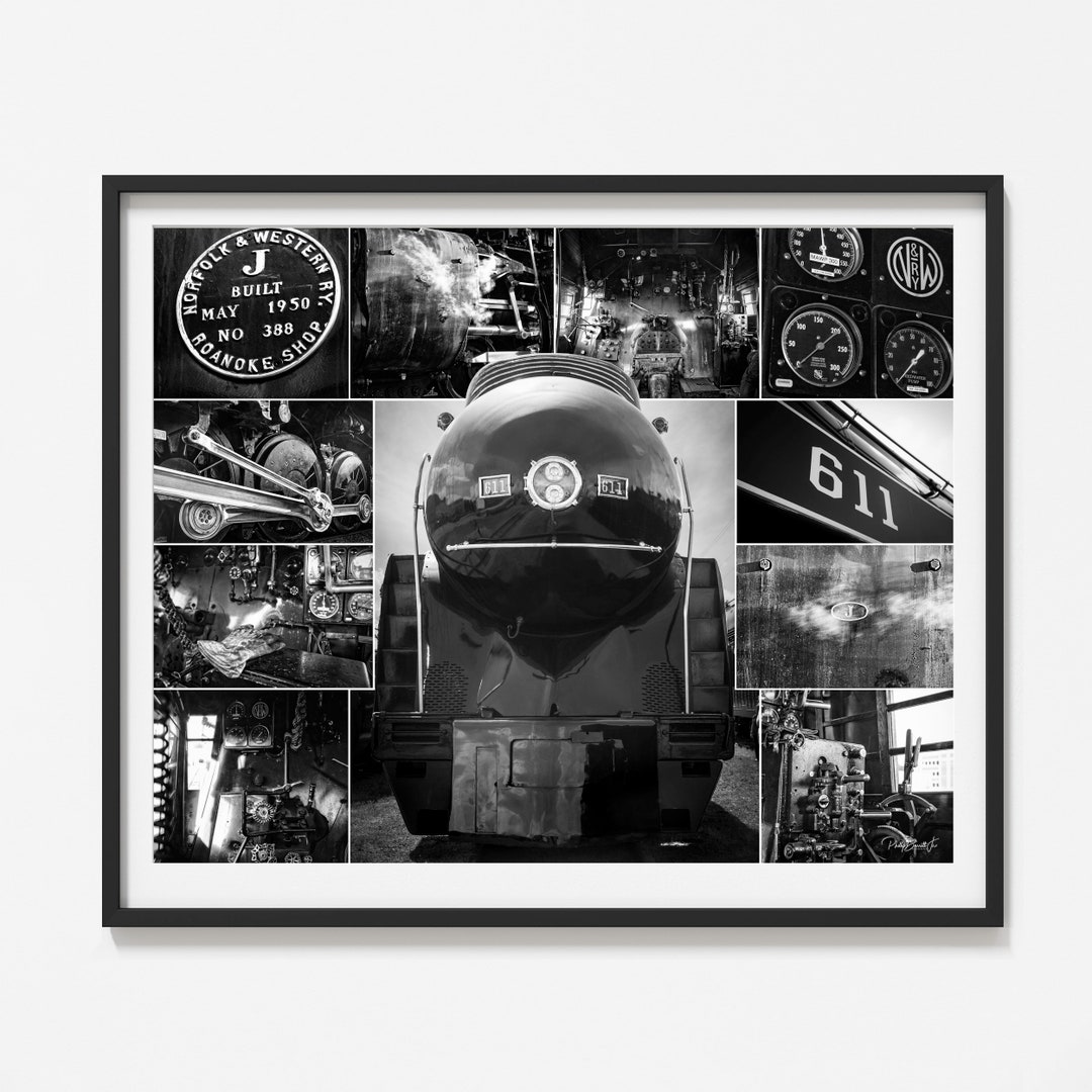 J611, Locomotive, Steam Engine, Roanoke Print, Train, Train Print, 611 ...