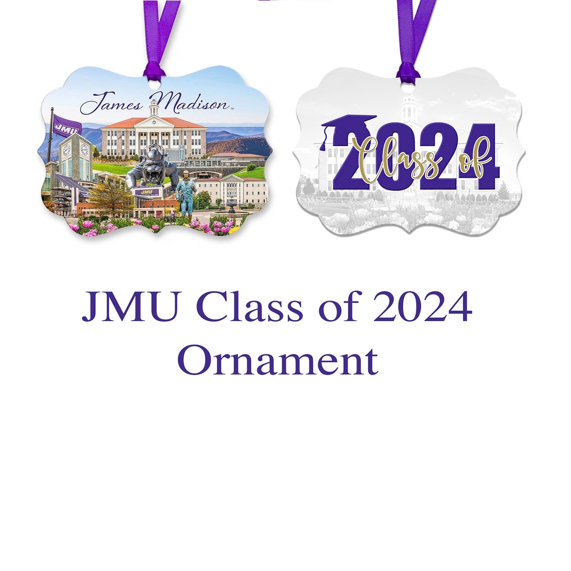 JMU Class of 2024 Benelux Ornament, JMU, James Madison, JMU Ornament ...